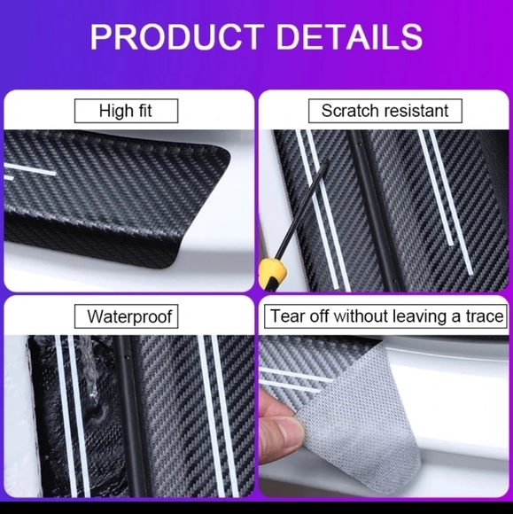 Other | New Corvette Carbon Fiber Door Sill Threshold Protector Liners ...